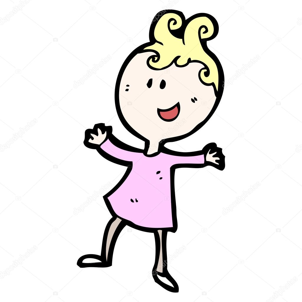 Feliz chica rubia de dibujos animados Vector de stock #13576713 de ...