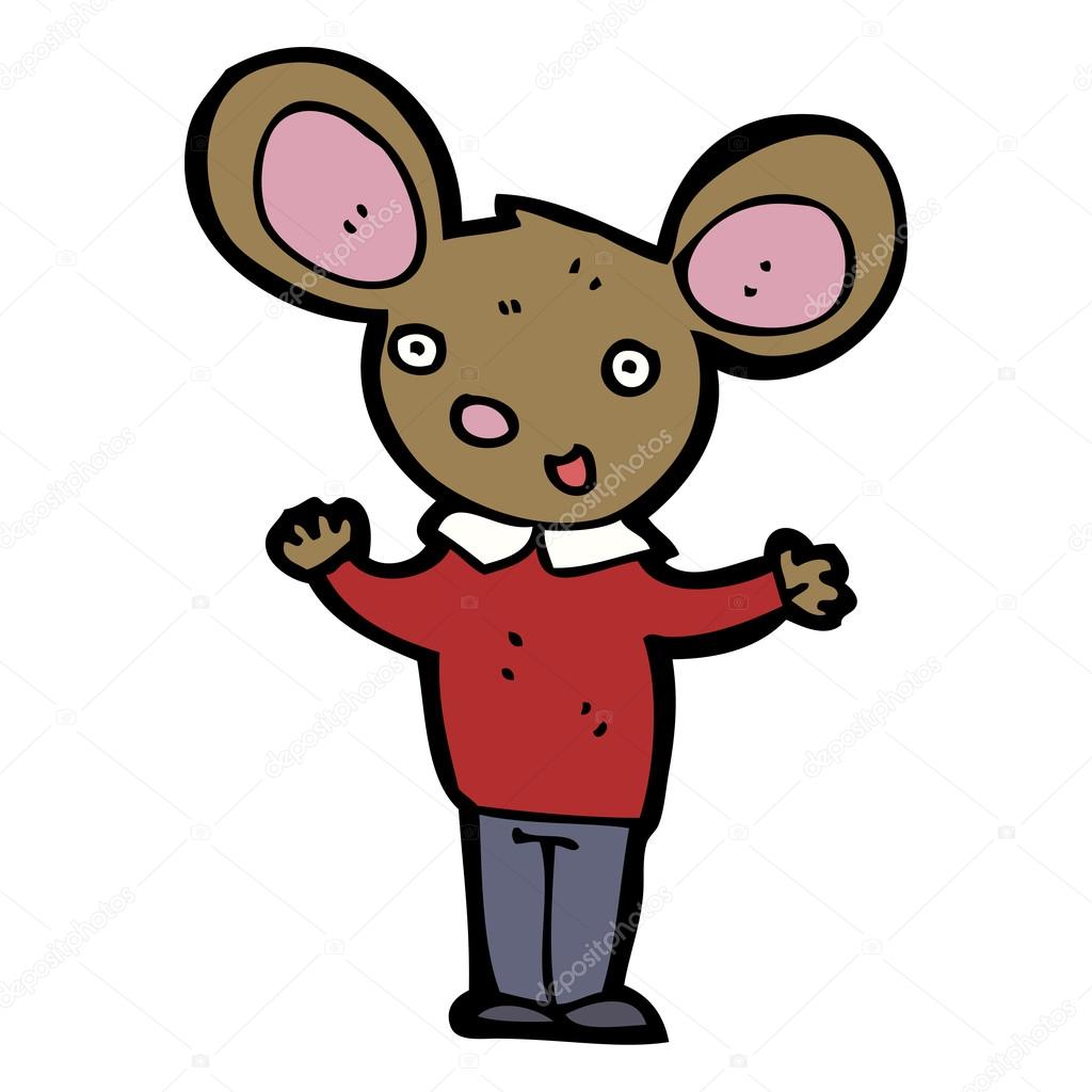 Ratón en la ropa de dibujos animados Vector de stock por ...