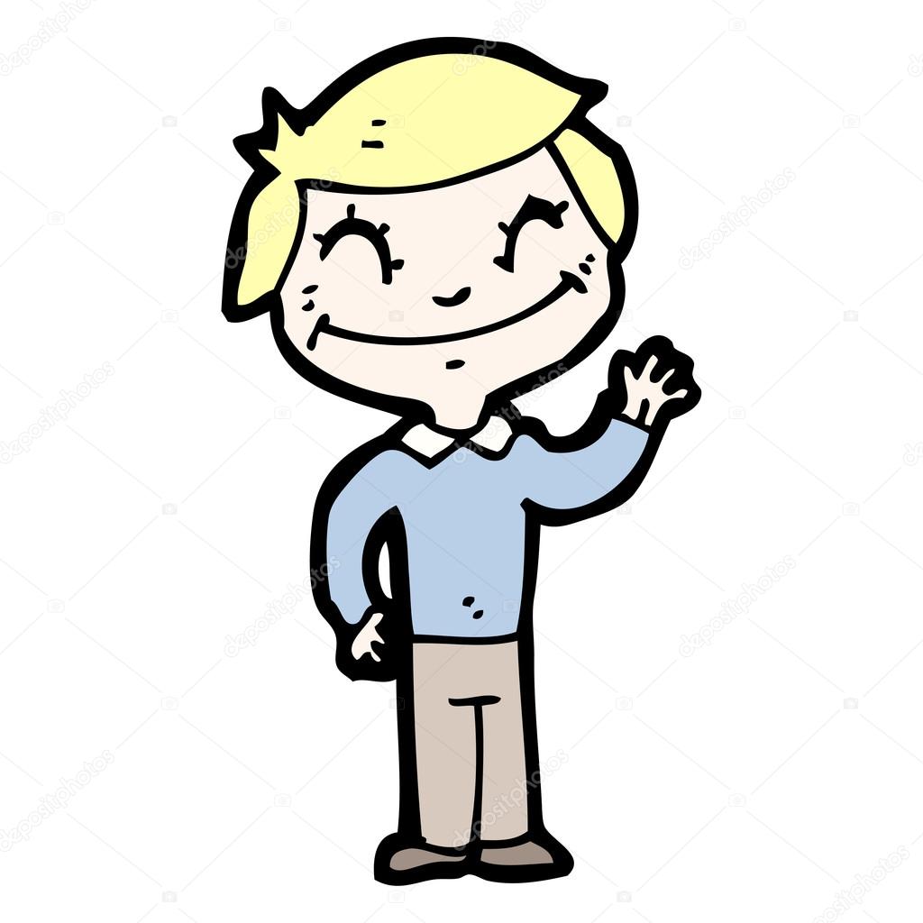 Cartoon man waving Stock Vector Image by ©lineartestpilot #14909367