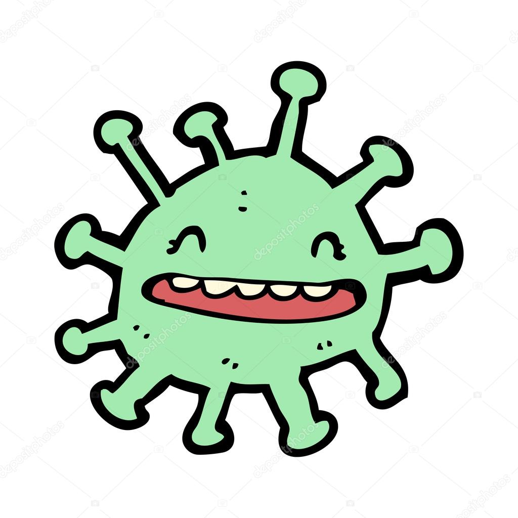 Scared cartoon germ Stock Vector by ©lineartestpilot 14913175