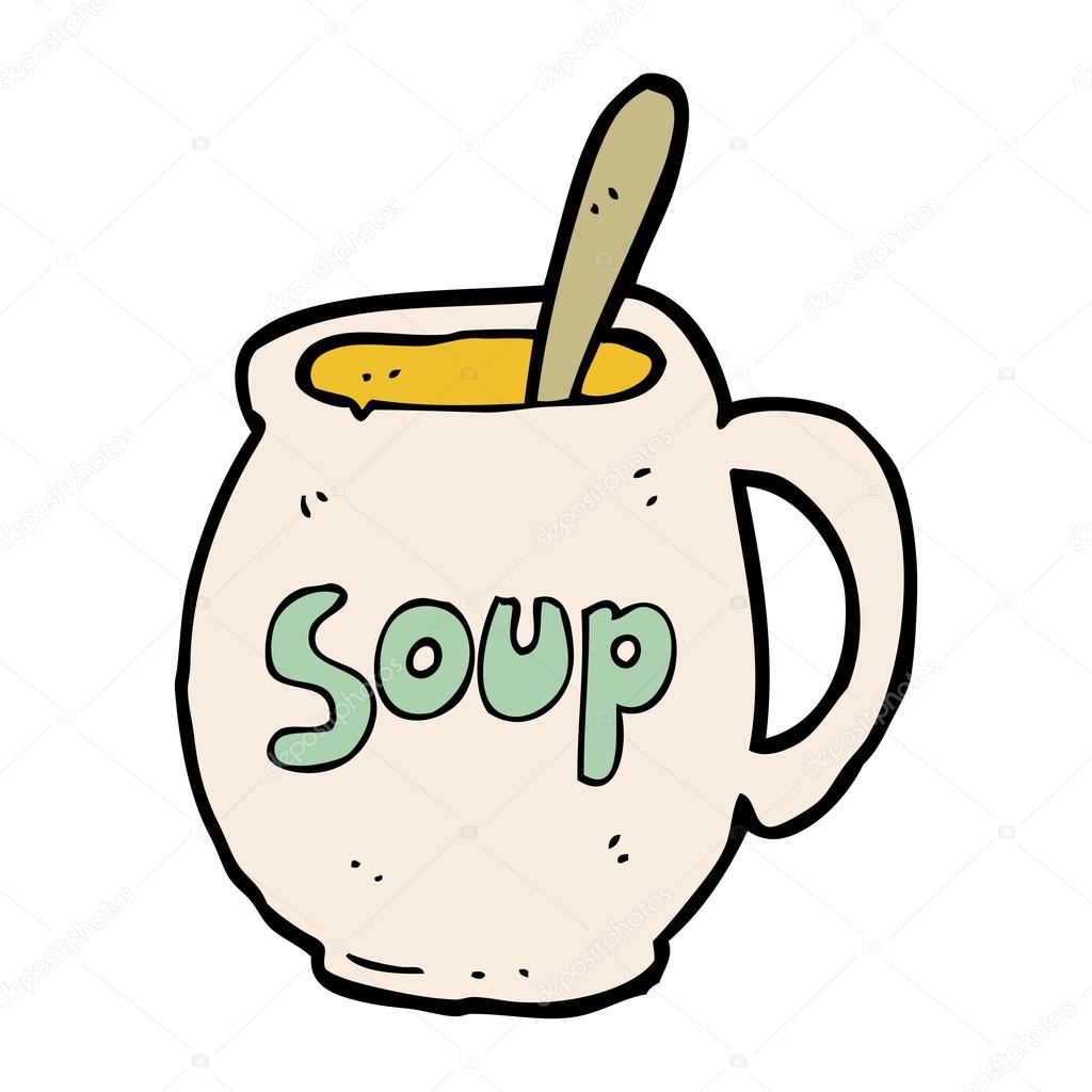 Cup of soup cartoon — Stock Vector © lineartestpilot #14913349