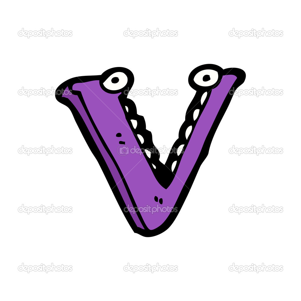 Cartoon letter v Stock Vector Image by ©lineartestpilot #14913929