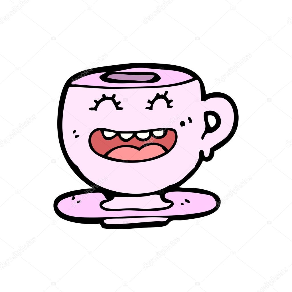 Cartoon happy teacup Stock Illustration by ©lineartestpilot #14919433