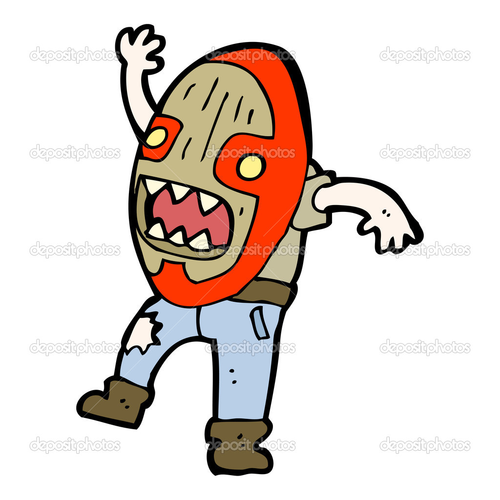 Image vectorielle Masque effrayant homme dessin animé par ...