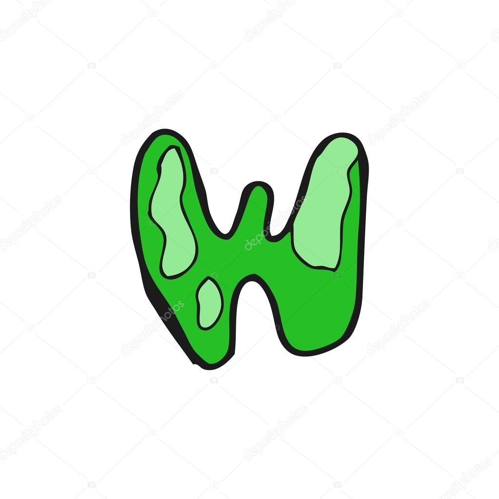 Letra de dibujos animados w Vector de stock por ©lineartestpilot 14922617