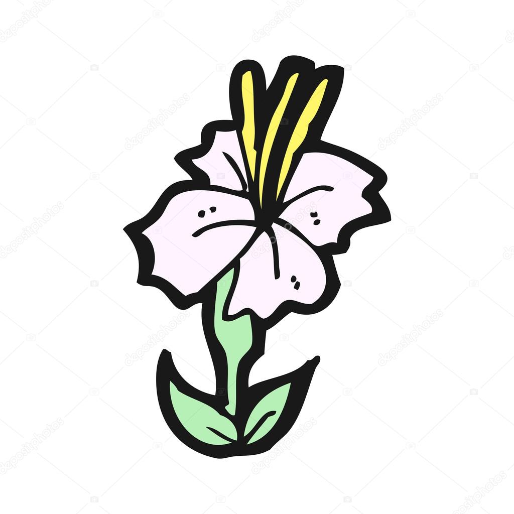 Pink lily cartoon Stock Vector Image by ©lineartestpilot #14927277