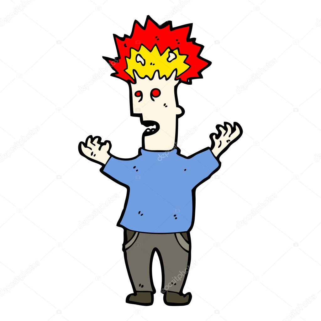 Caricatura De Cabeza Explosiva