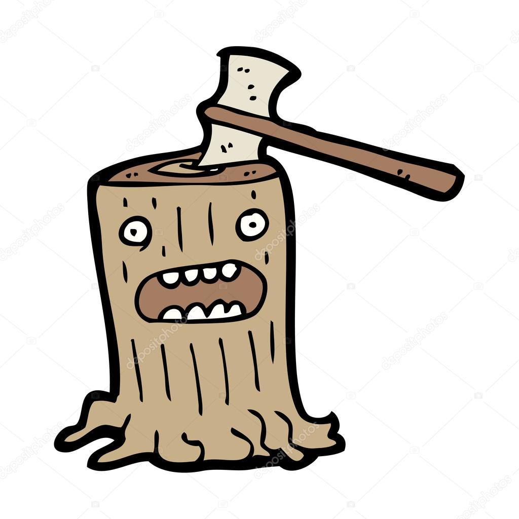 Tree stump cartoon — Stock Vector © lineartestpilot #16287643