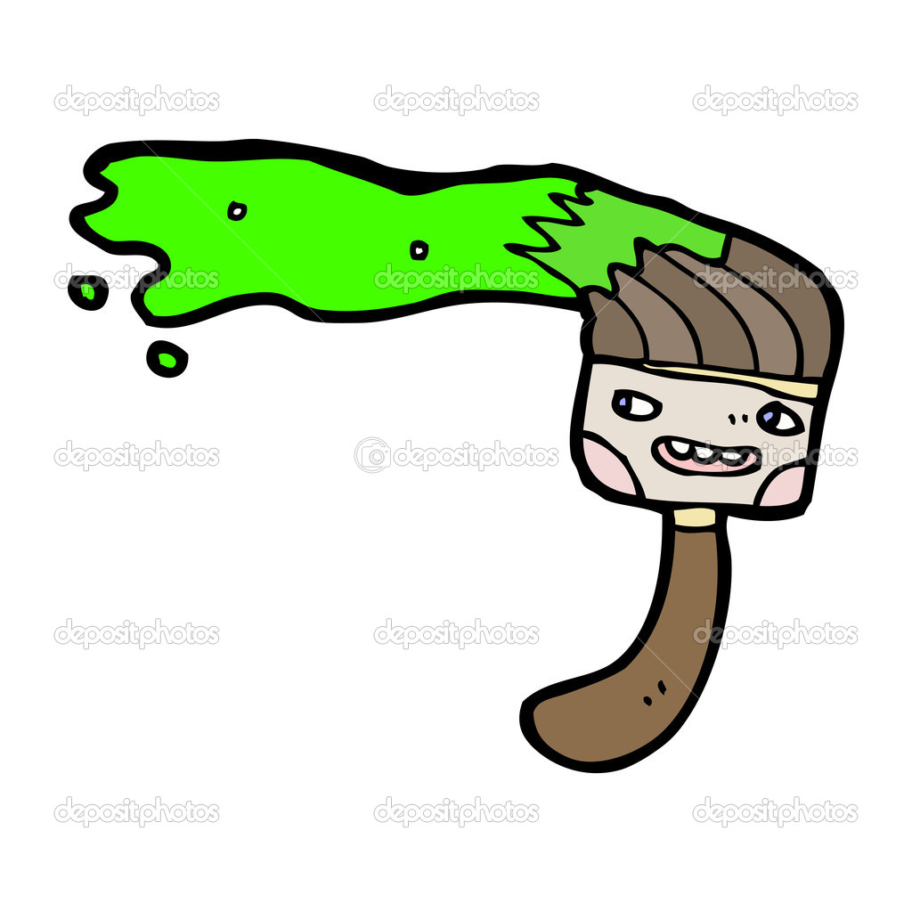 Messy paintbrush cartoon Stock Vector by ©lineartestpilot 16288385