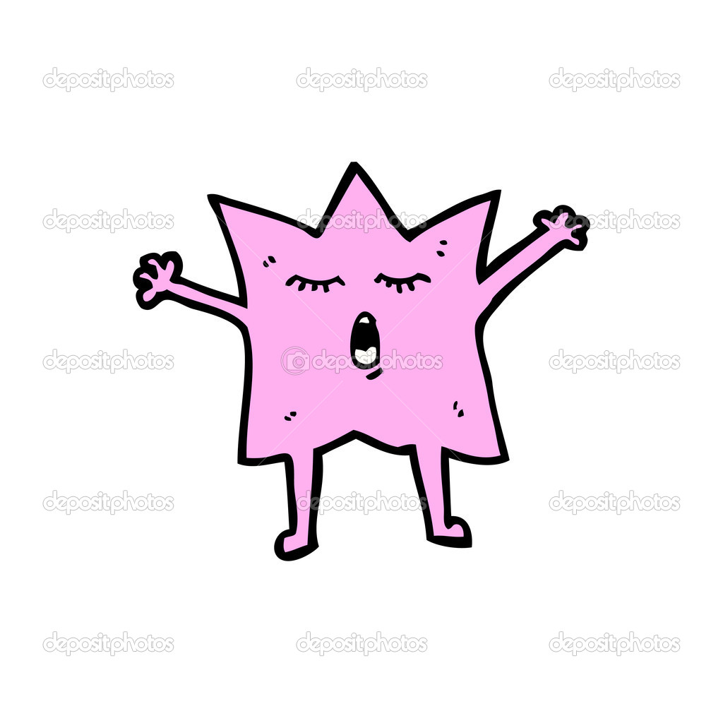 Cartoon pink star character Stock Vector by ©lineartestpilot 16291457