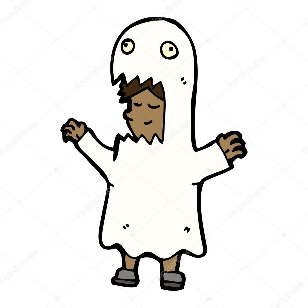Halloween ghost costume cartoon Stock Vector Image by ©lineartestpilot ...