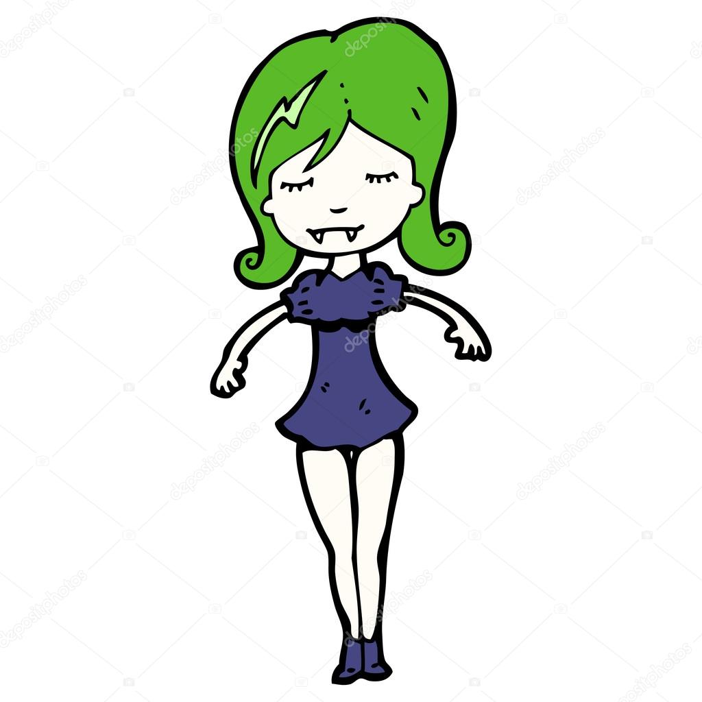 Cartoon vampire girl Stock Vector by ©lineartestpilot 16295239