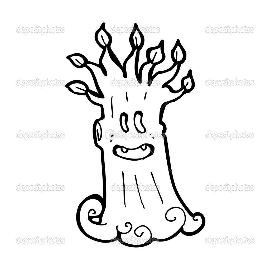Cartoon spooky tree Stock Vector by ©lineartestpilot #18111923