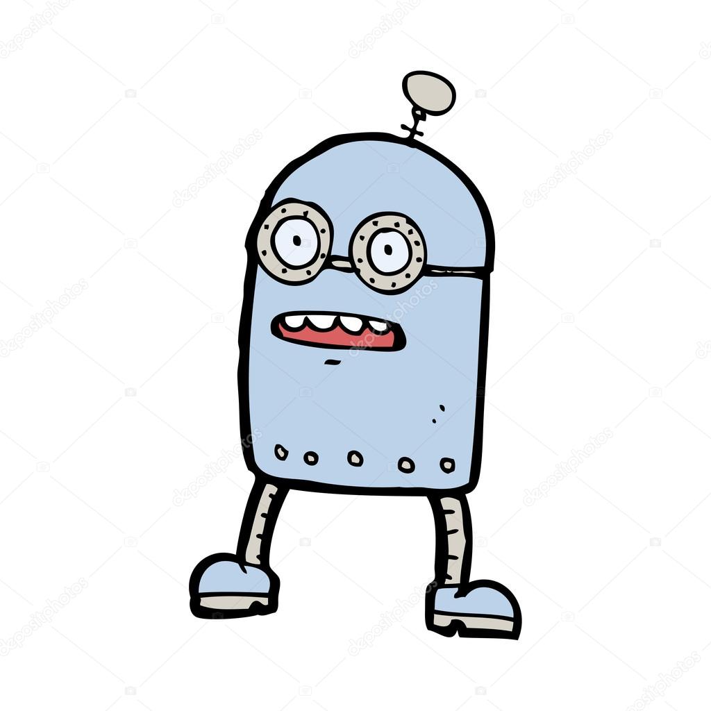Cartoon little robot Stock Vector by ©lineartestpilot 18505993