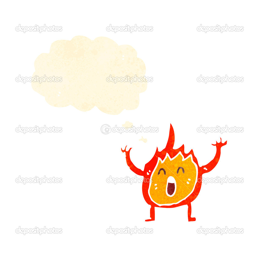 Cartoon little fire sprite — Stock Vector © lineartestpilot #19406717