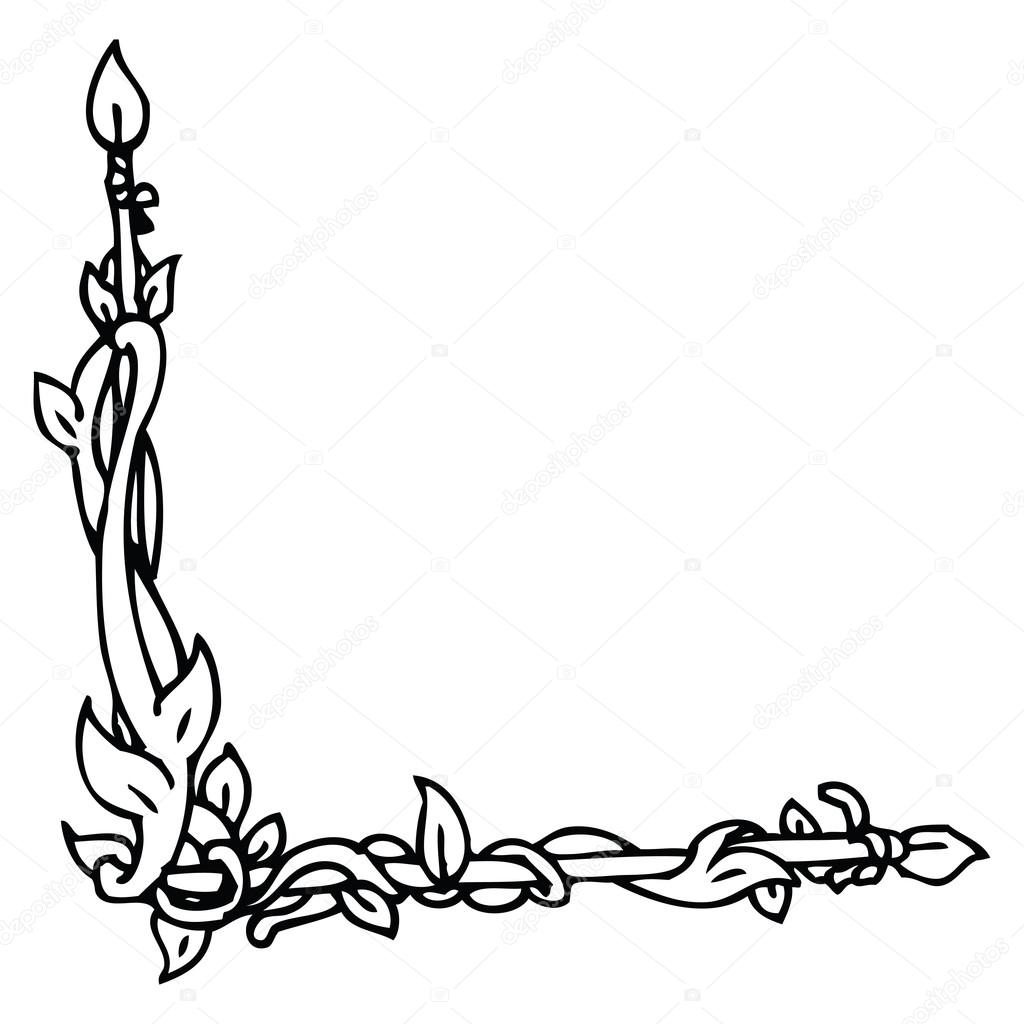 Decorative flower border — Stock Vector © lineartestpilot #19583539