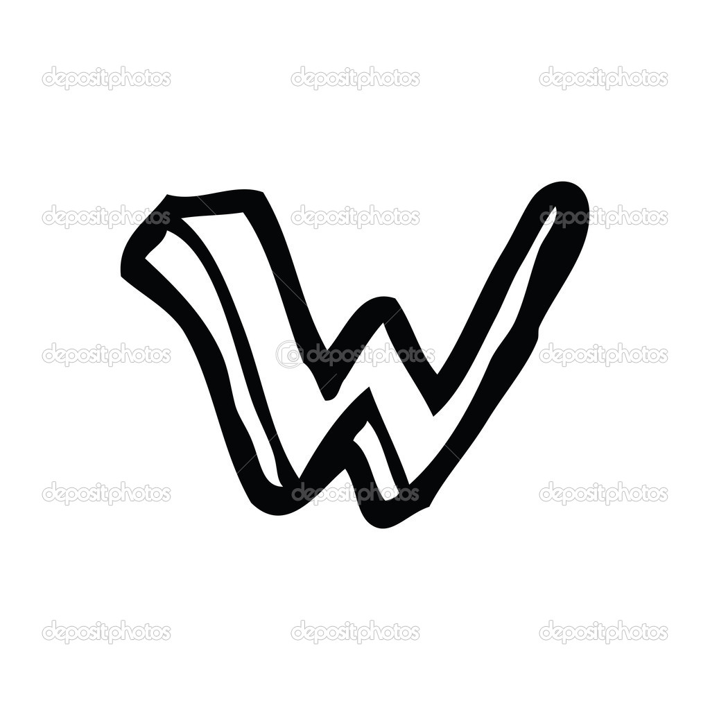 Letra de dibujos animados w Vector de stock por ©lineartestpilot 19583969