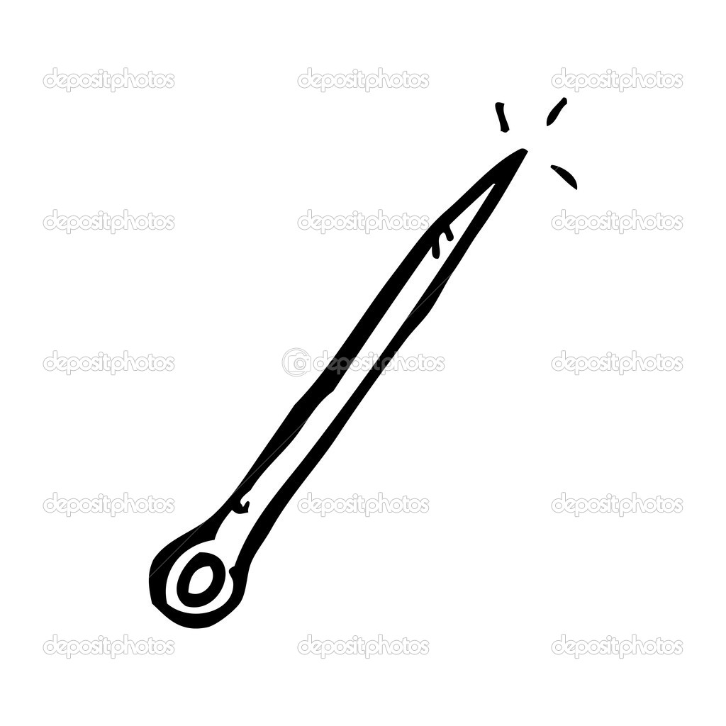 Sharp sewing needle cartoon — Stock Vector © lineartestpilot #19584561