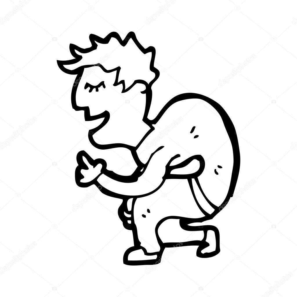Man crouching cartoon Stock Vector Image by ©lineartestpilot #19613133
