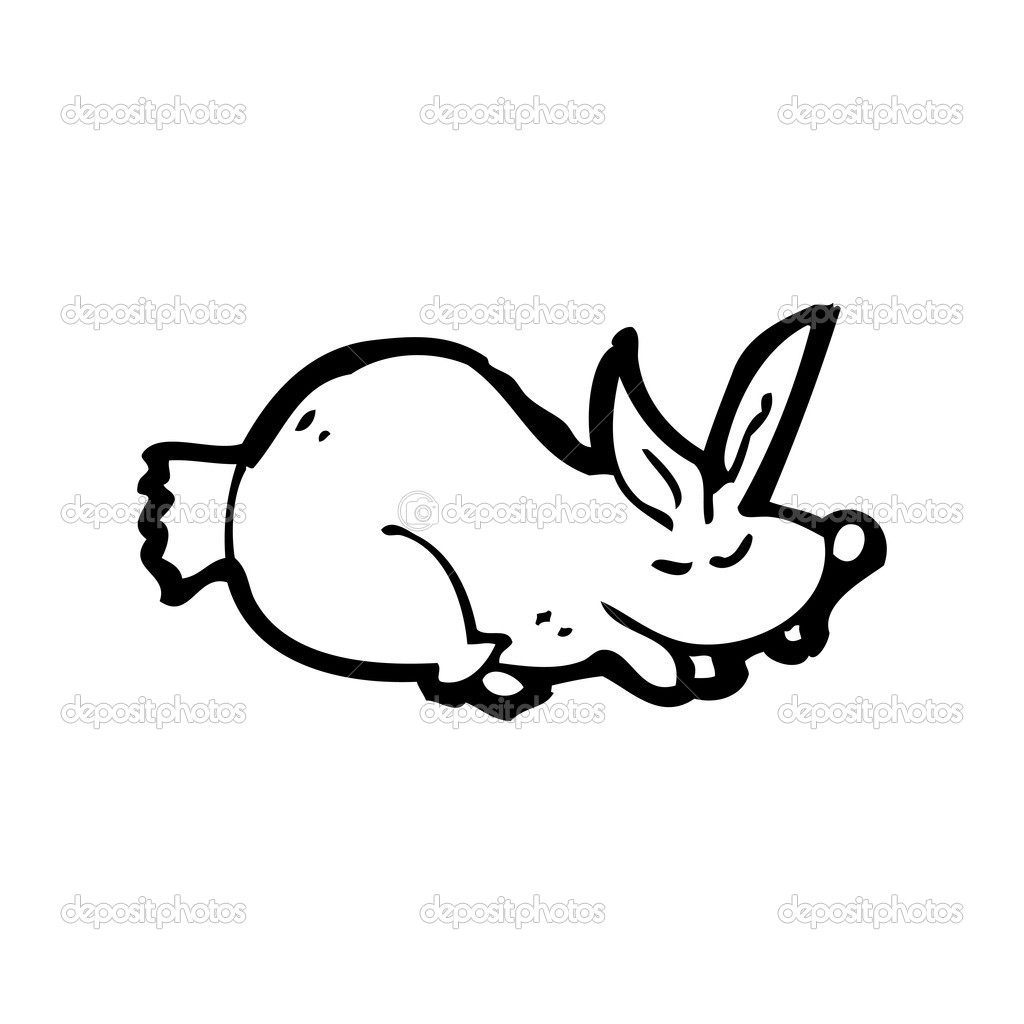 Sleeping rabbit cartoon Stock Vector Image by ©lineartestpilot #19760485