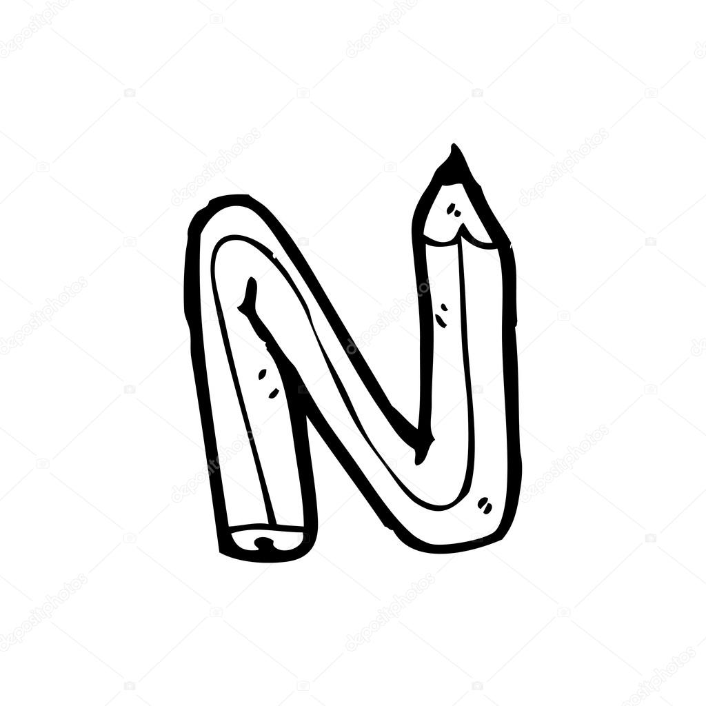 Pencil shaped letter n Stock Vector Image by ©lineartestpilot #19763241