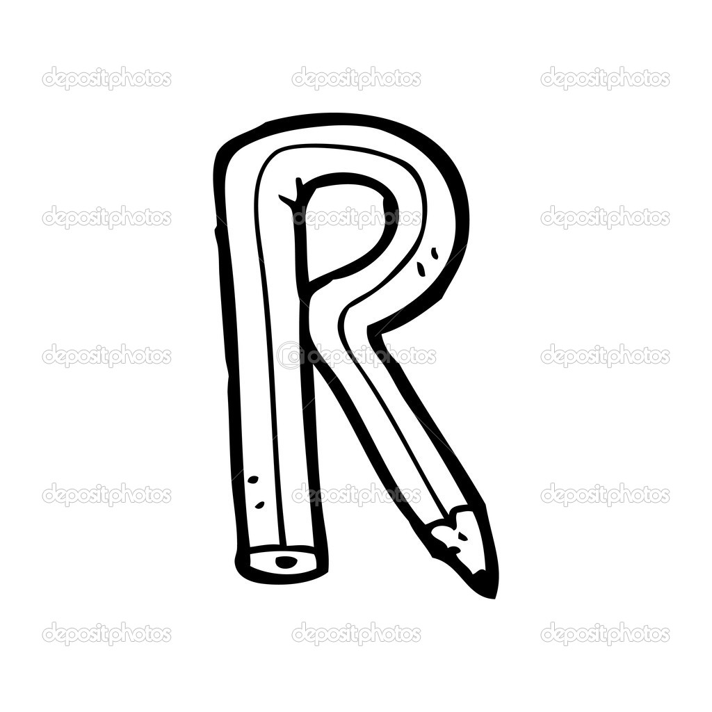 Letra en forma de lápiz r Stock Vector by ©lineartestpilot 19763273