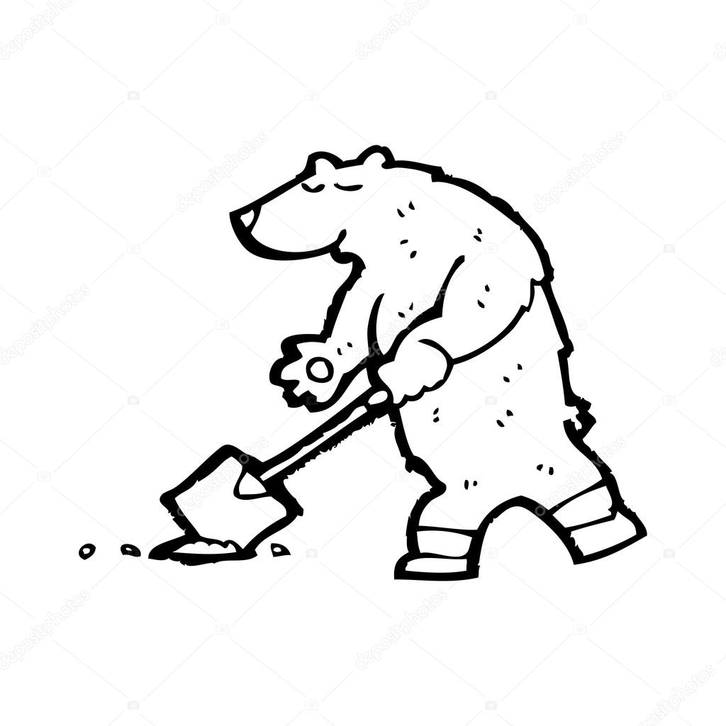 Bear digging cartoon Stock Vector Image by ©lineartestpilot #19764295