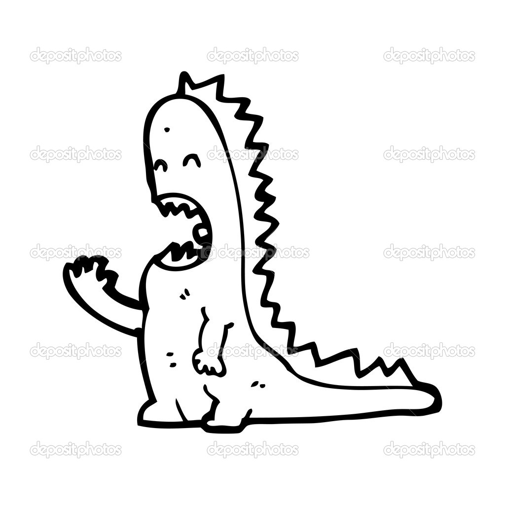 Roaring monster cartoon Stock Illustration by ©lineartestpilot #19766617