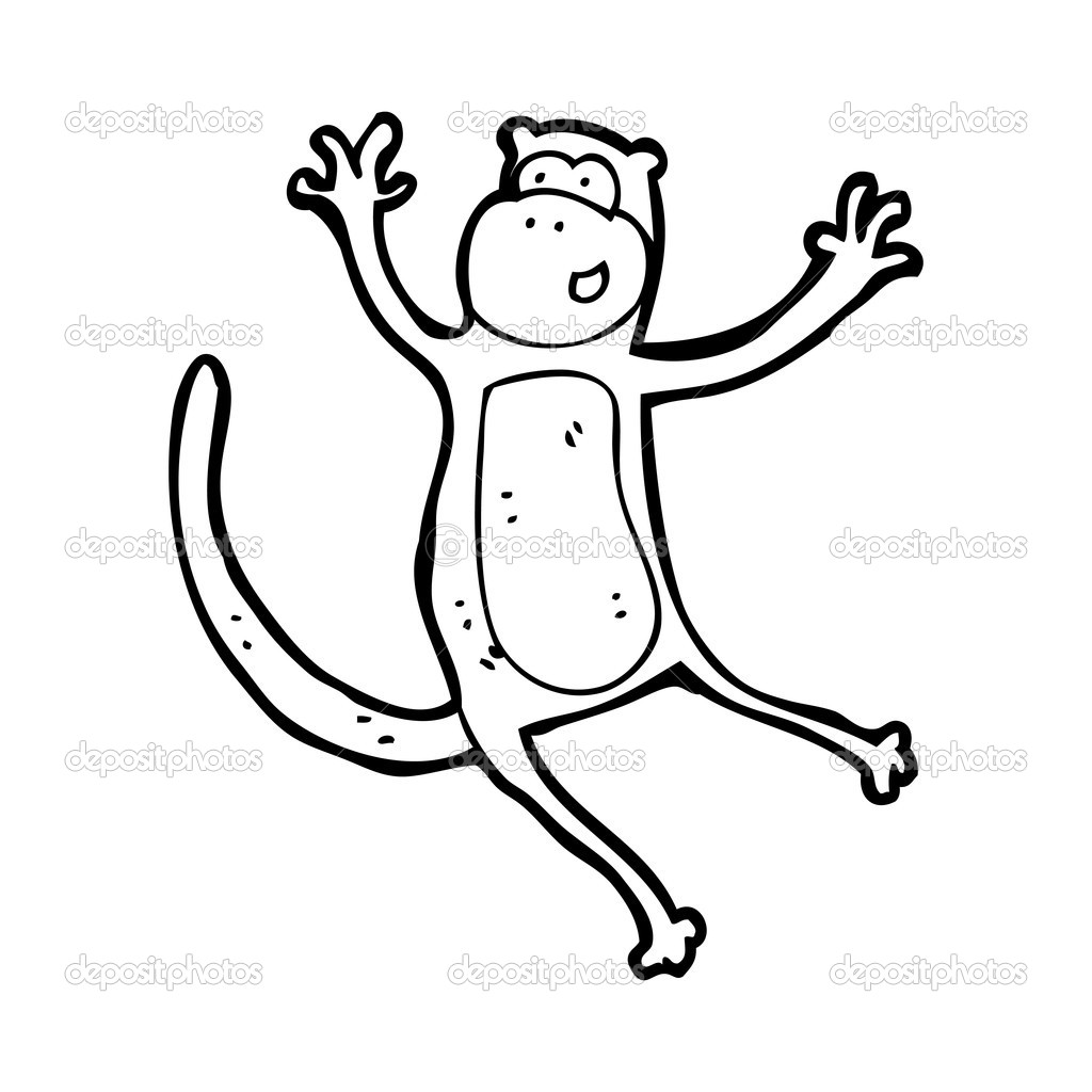 Jumping monkey cartoon Stock Vector by ©lineartestpilot 19887341