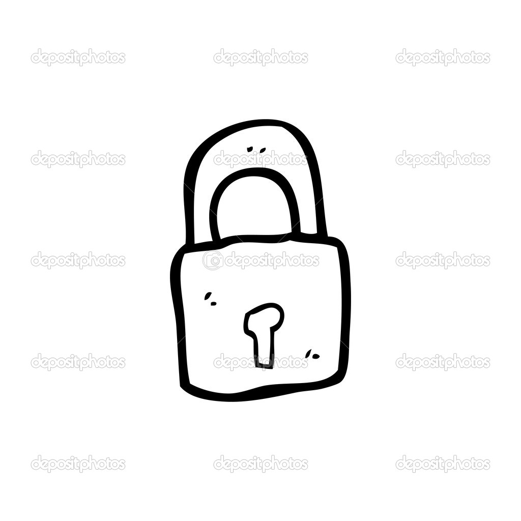 Cartoon padlock Stock Vector by ©lineartestpilot 19887491