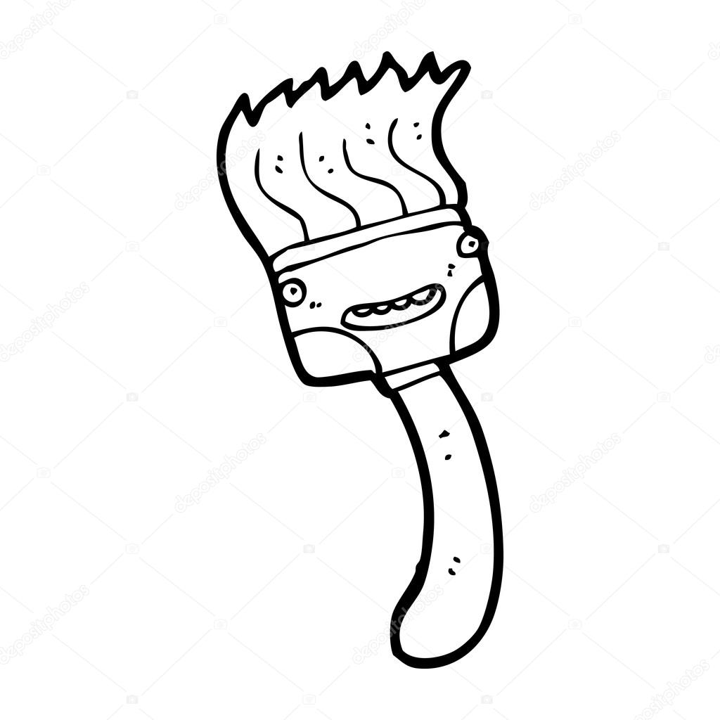Happy cartoon paintbrush Stock Vector by ©lineartestpilot 19893109