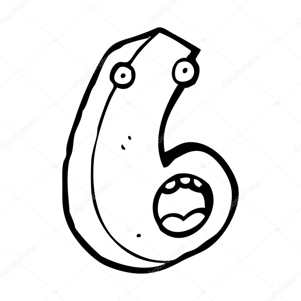 Cartoon number six Stock Vector Image by ©lineartestpilot #19898043
