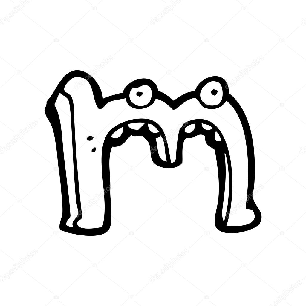 Funny cartoon letter m Stock Vector by ©lineartestpilot 19902661