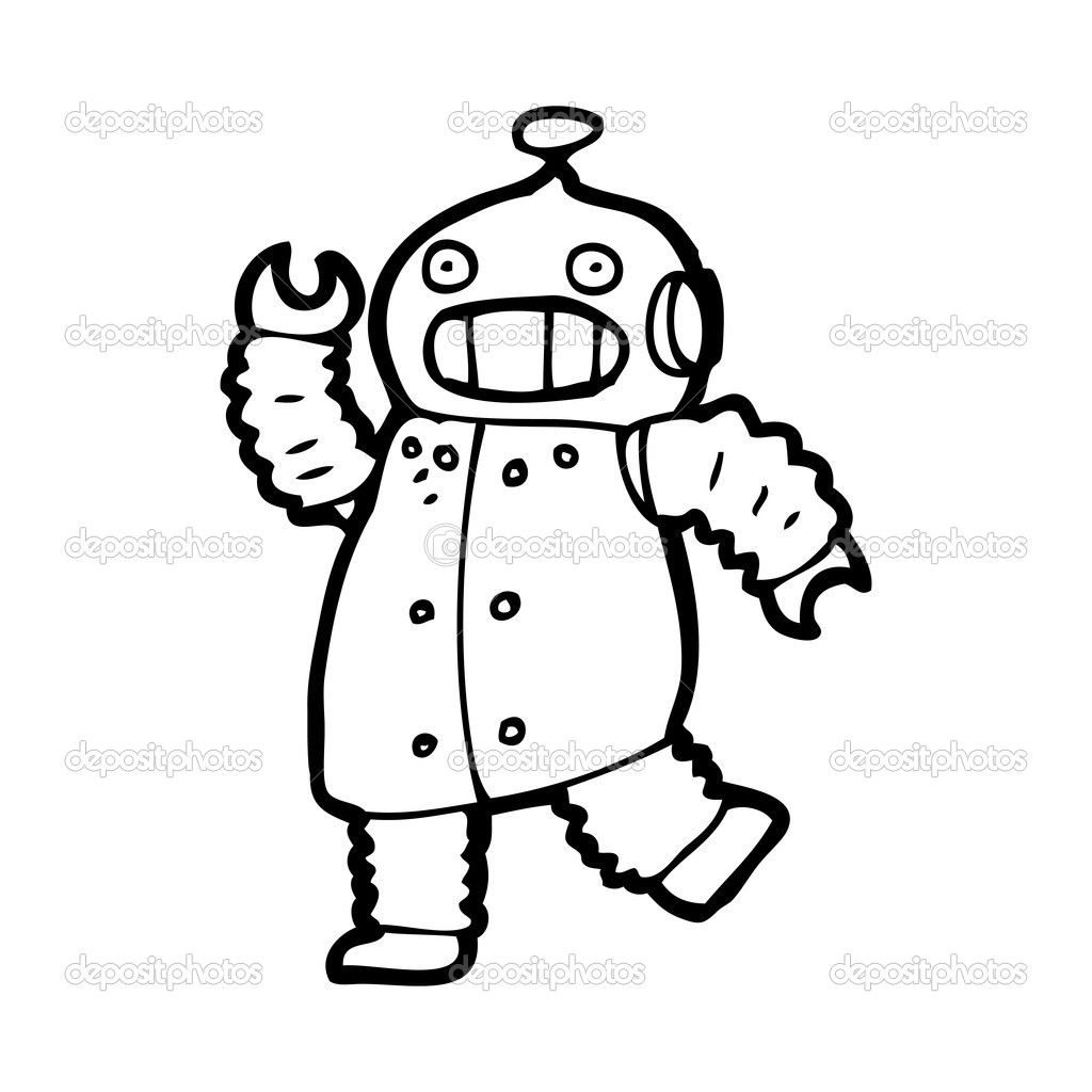 Boxy robot cartoon Stock Vector Image by ©lineartestpilot #19905867
