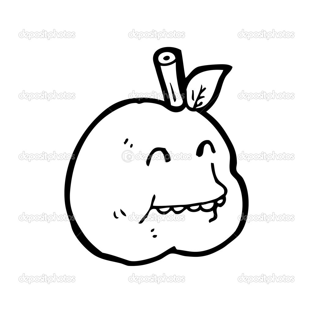 Funny cartoon apple Stock Vector by ©lineartestpilot 20006533