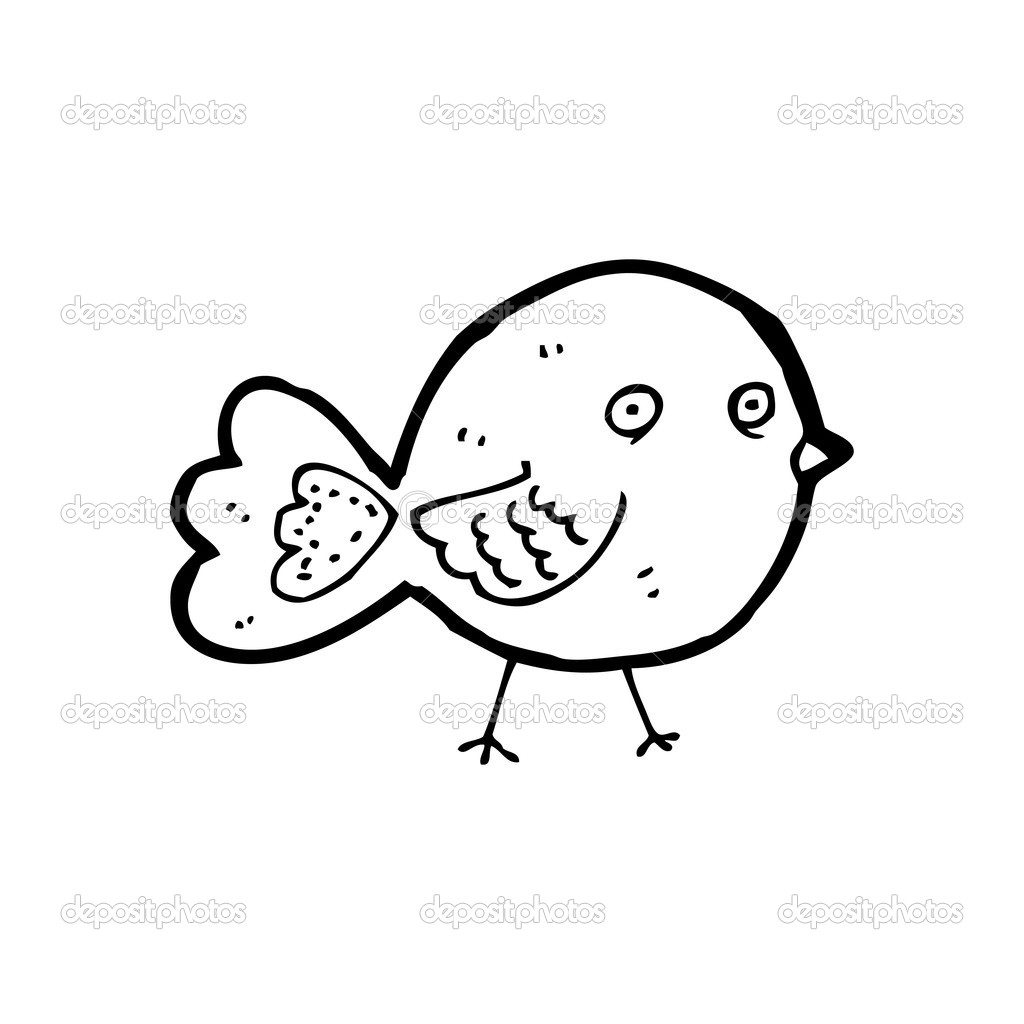 Fat round bird cartoon Stock Vector Image by ©lineartestpilot #20006643