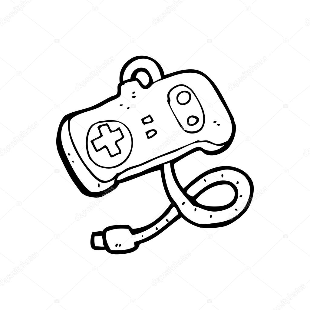 Retro console controller cartoon Stock Vector by ©lineartestpilot 20008819