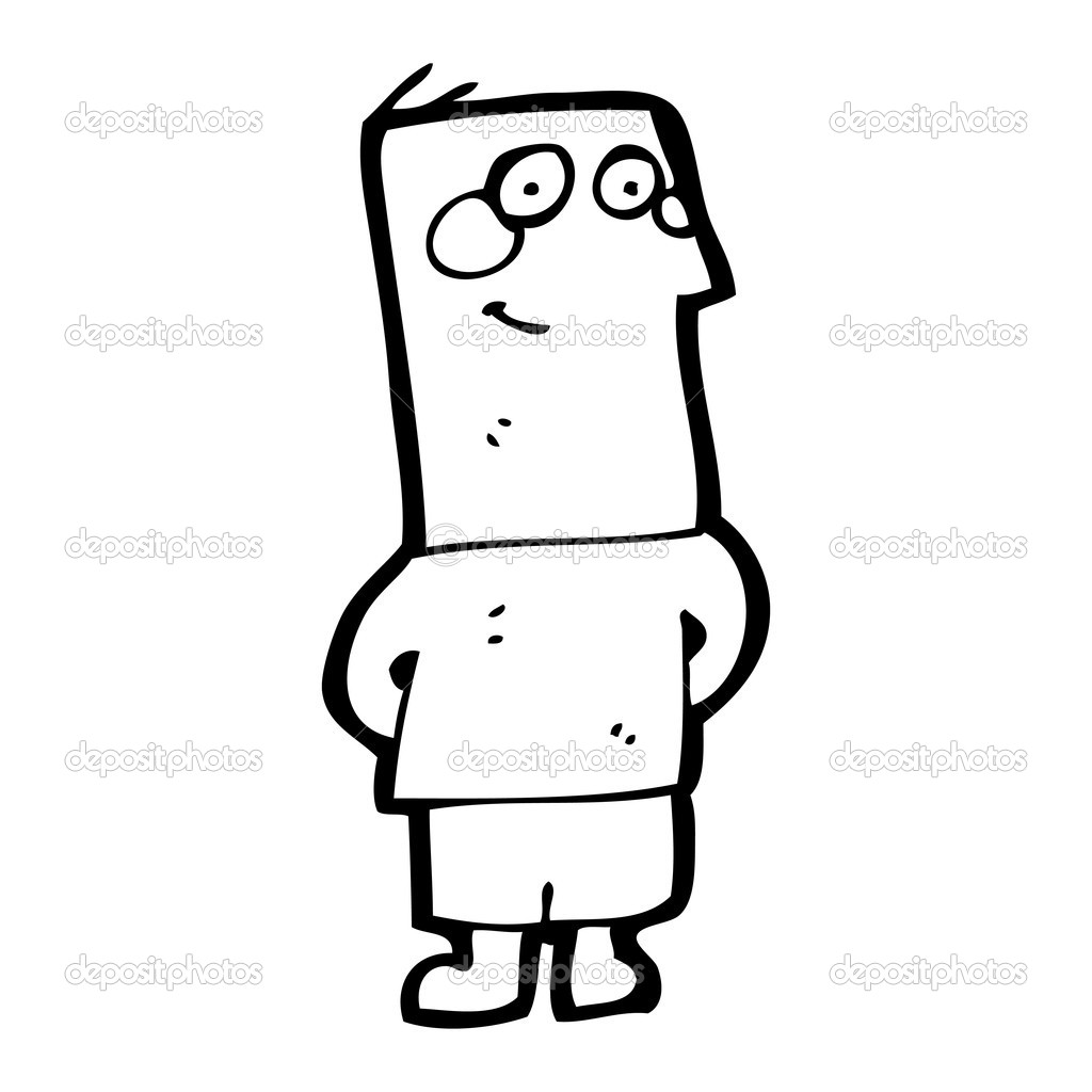 Cartoon happy square head boy Stock Vector by ©lineartestpilot 20009107