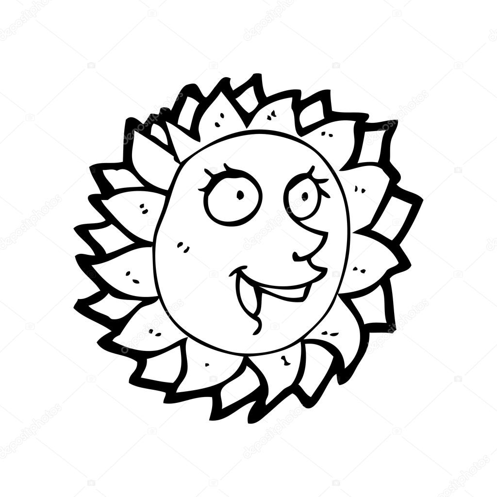 Happy sunflower cartoon face Stock Vector by ©lineartestpilot 20009111