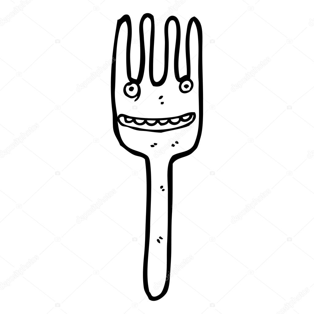 Happy fork cartoon Stock Vector Image by ©lineartestpilot #20072377