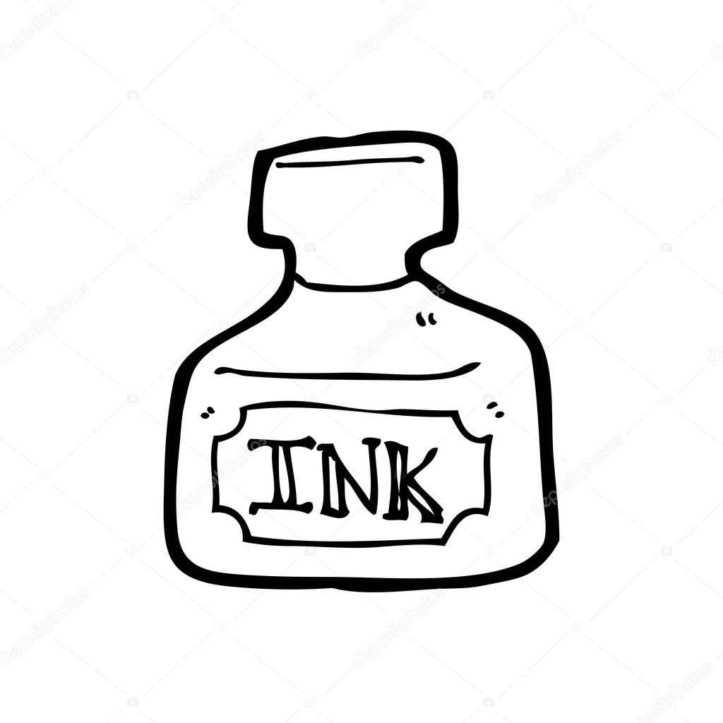 Ink pot cartoon Stock Vector by ©lineartestpilot 20072491
