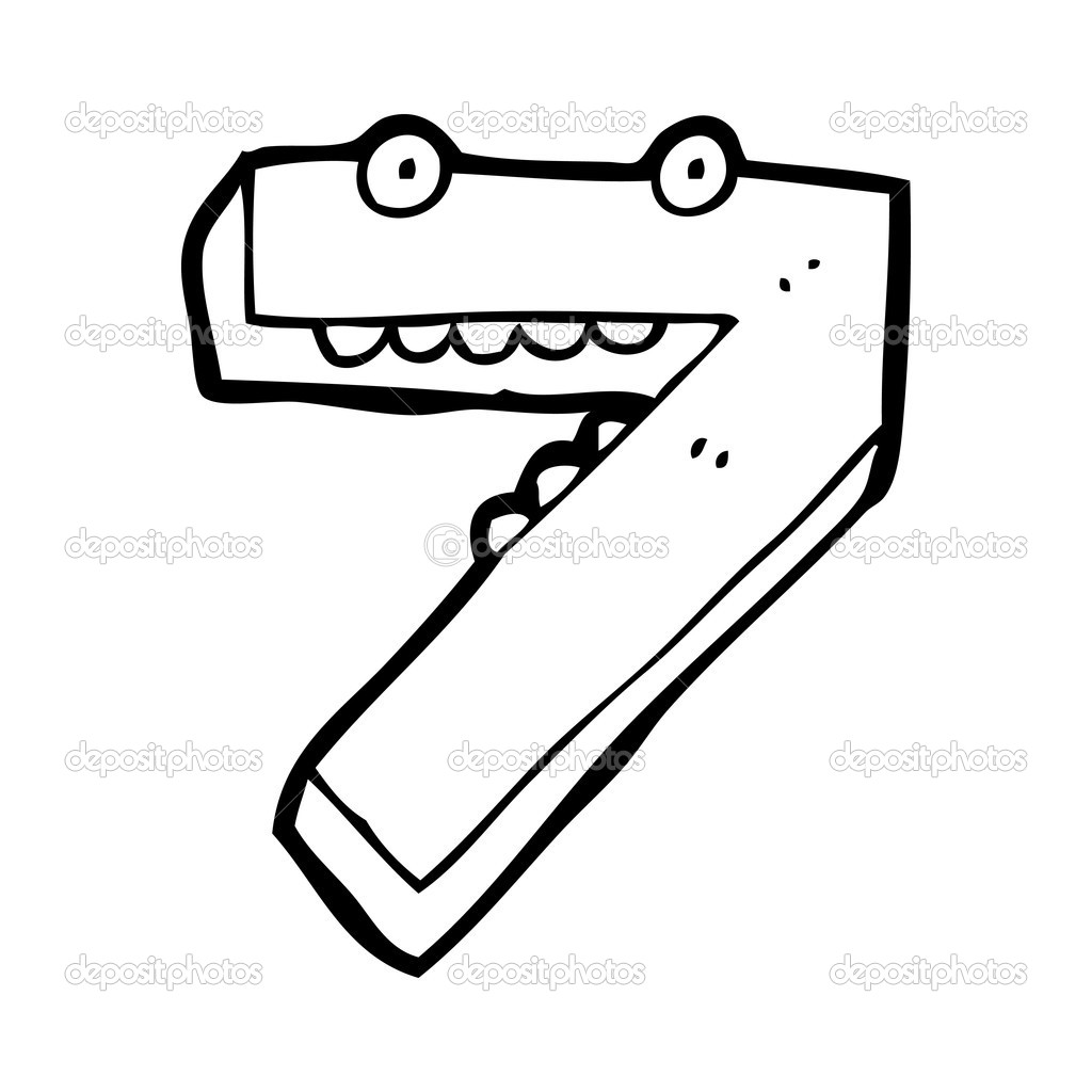 Cartoon number seven Stock Vector by ©lineartestpilot 20073589