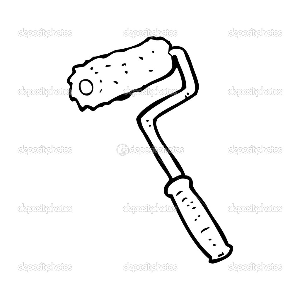 Pintura de dibujos animados de rodillos Vector de stock por ...