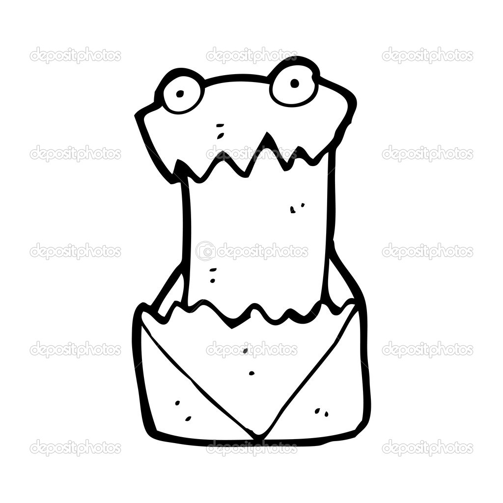 Cardboard box monster cartoon Stock Vector by ©lineartestpilot 20075895