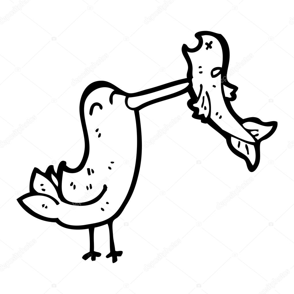 Bird catching fish cartoon Stock Vector by ©lineartestpilot 20075981