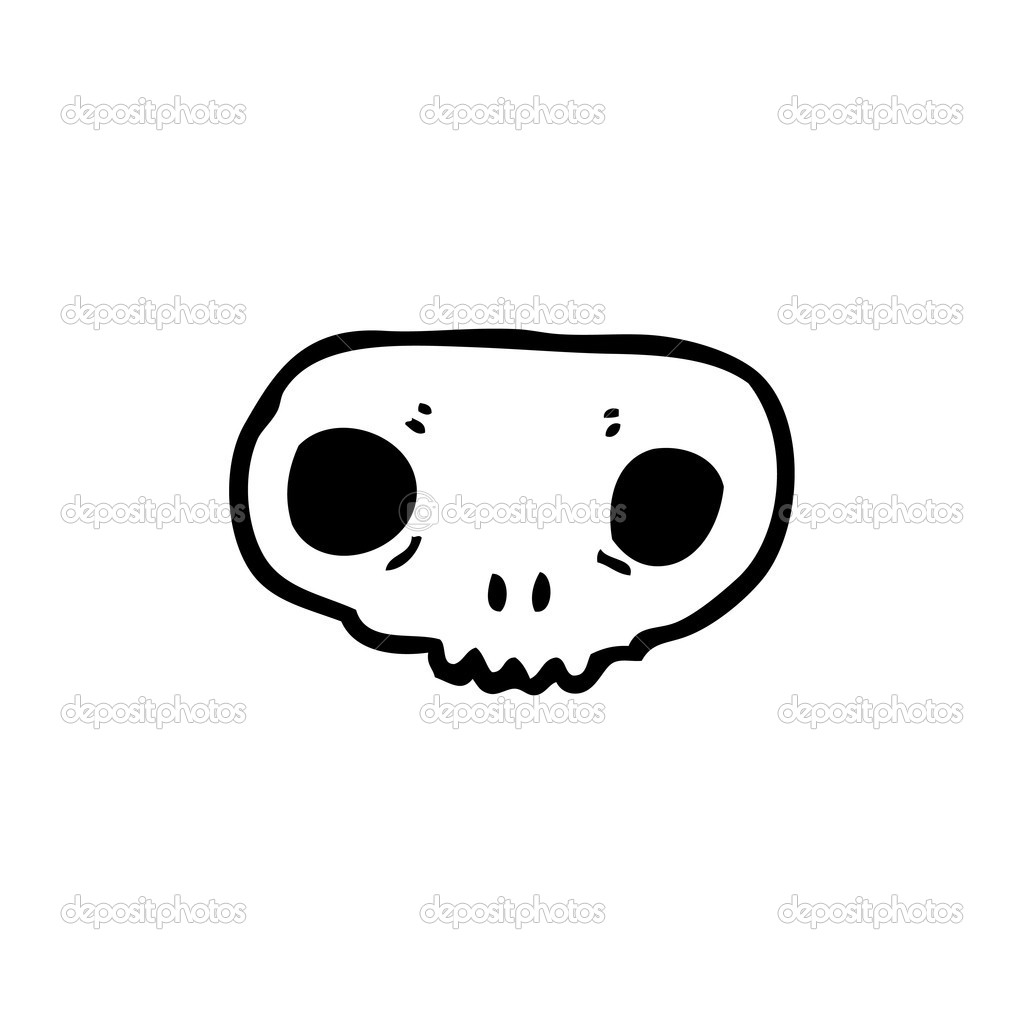 Spooky skull cartoon Stock Vector by ©lineartestpilot 20076359