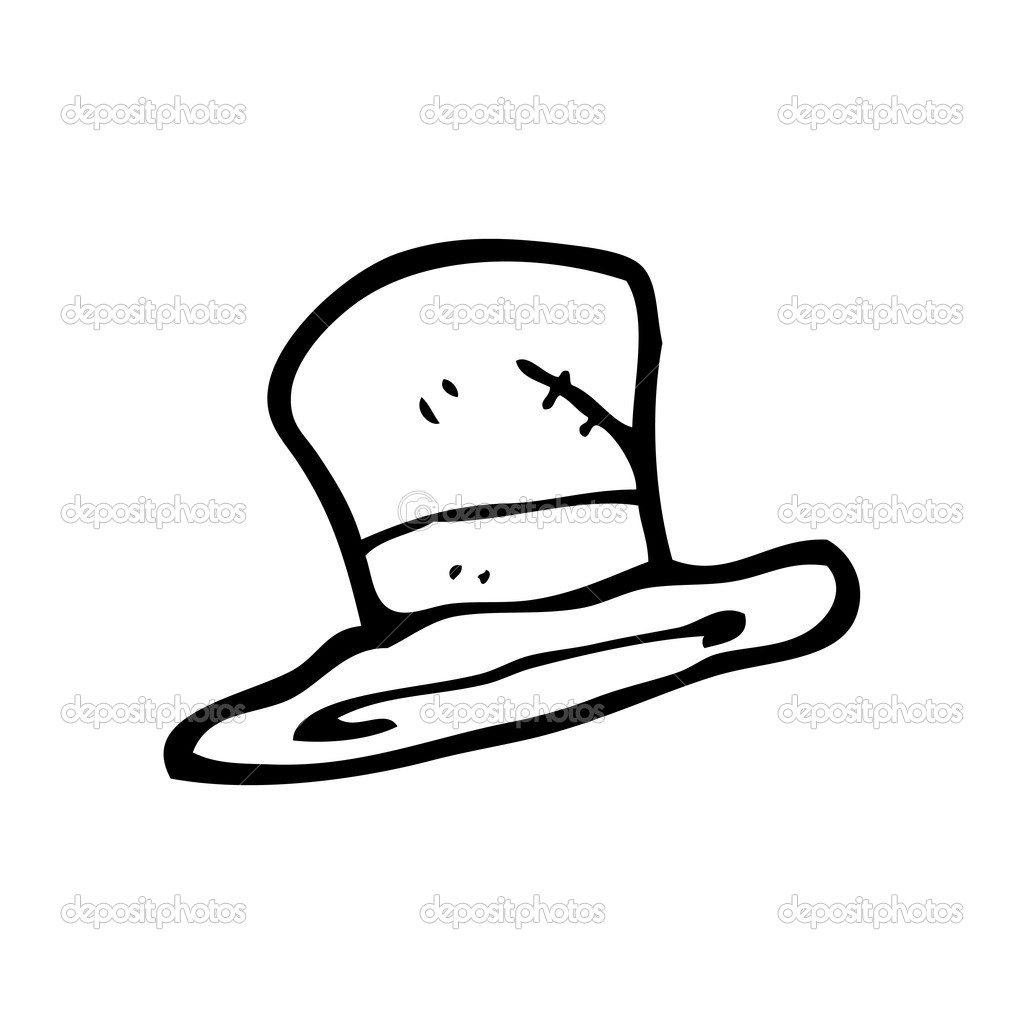 Cartoon tramp top hat Stock Vector by ©lineartestpilot 20076693