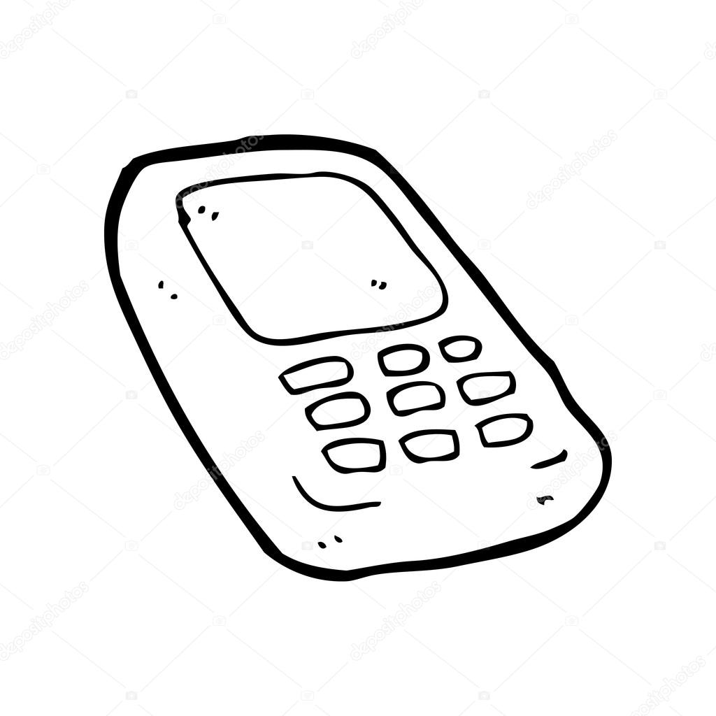 Mobilní telefon kreslený — Stock Vektor © lineartestpilot #20079075