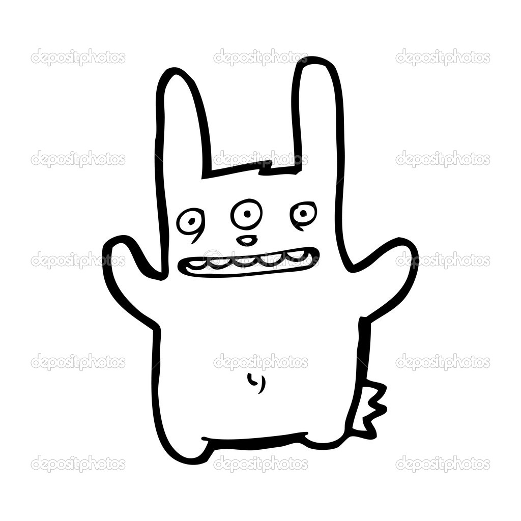 Cartoon alien bunny rabbit Stock Vector by ©lineartestpilot #20079489