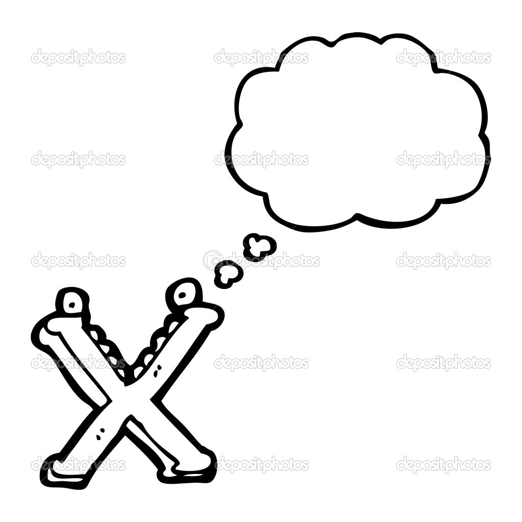 Carta de dibujos animados x Vector de stock #20122919 de ©lineartestpilot